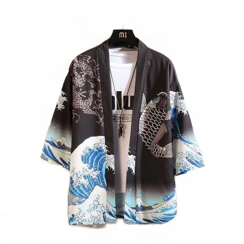 kimono man yukata men Japanese streetwear samurai costume clothing Haori Japanese kimono ...