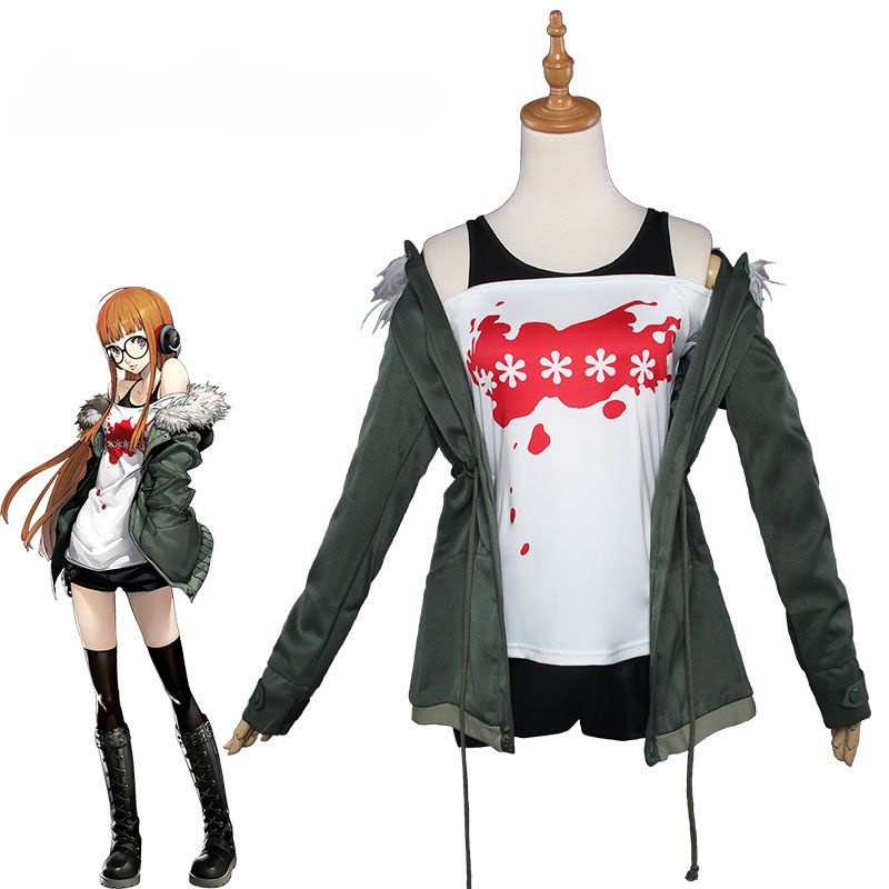 Persona 5 Futaba Sakura Cosplay Costume Flight jacket Suit Halloween ...
