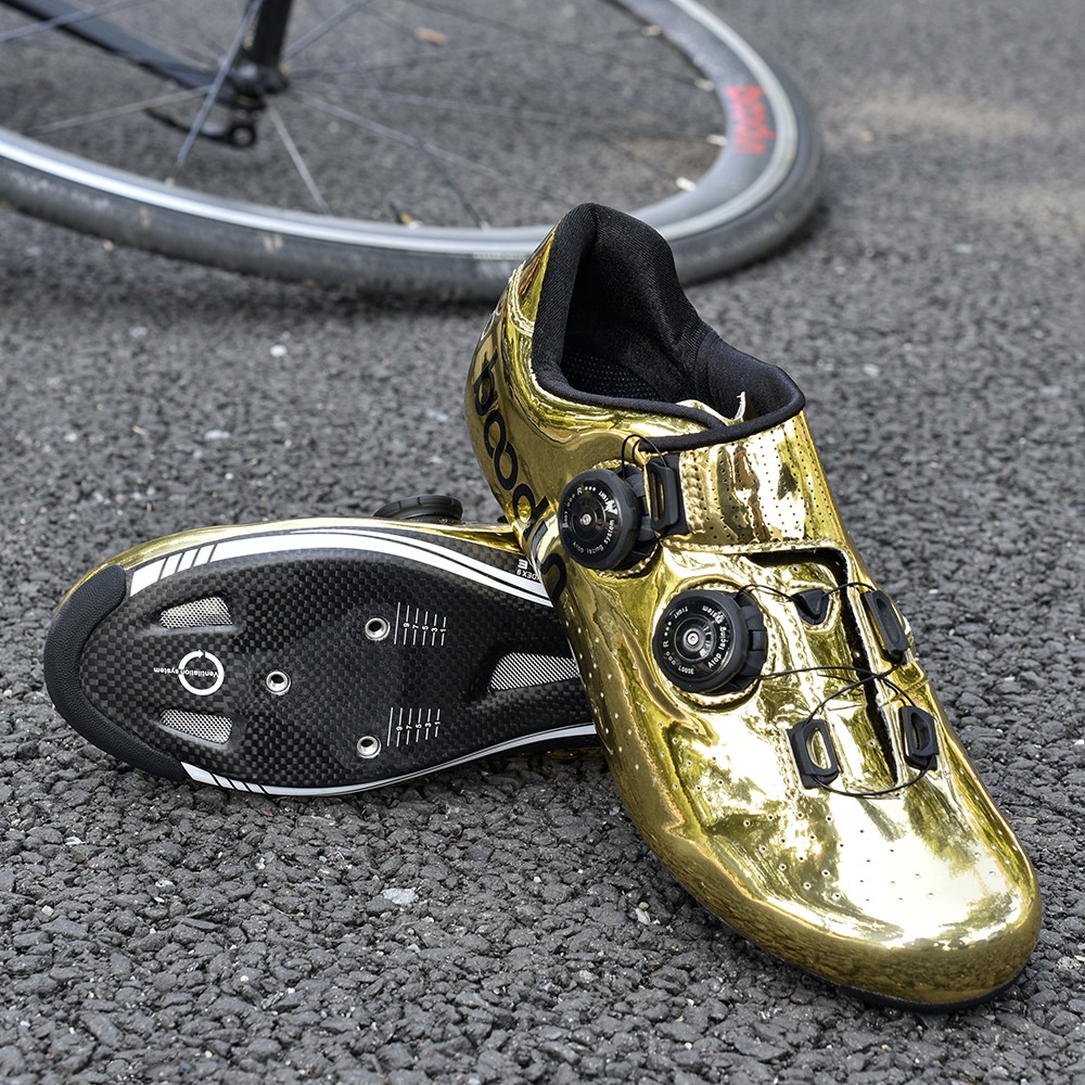 Boodun/boodun Road Bike Lock Shoes Gold Microfiber Double Knob Shoe ...