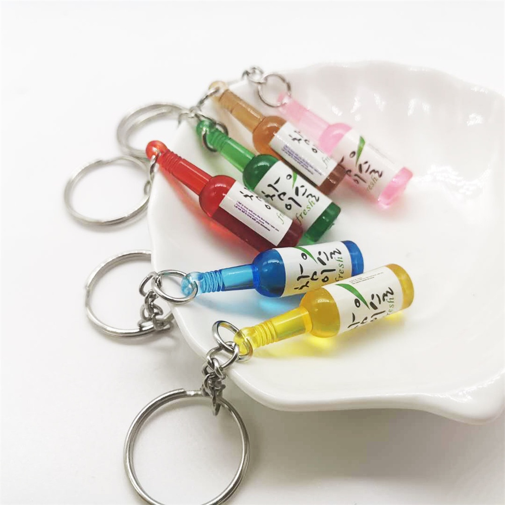 Creative Korean Drink Soju Bottle Key Chain Simulation Wine Bottle Key ...