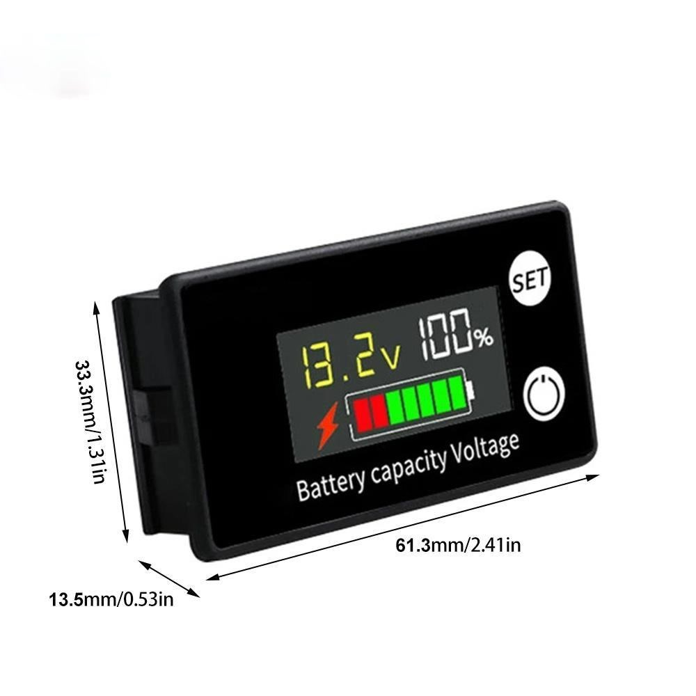 Battery Voltmeter DC 8V-100V Capacity Indicator Power Meter Lithium ...