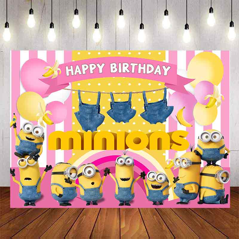 Minions Birthday Backdrop For Photography Baby Shower Kids Children ...