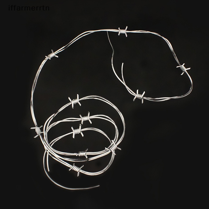 ir Creepy Imitation Horror Barbed Wire Silver Fake Halloween Party ...