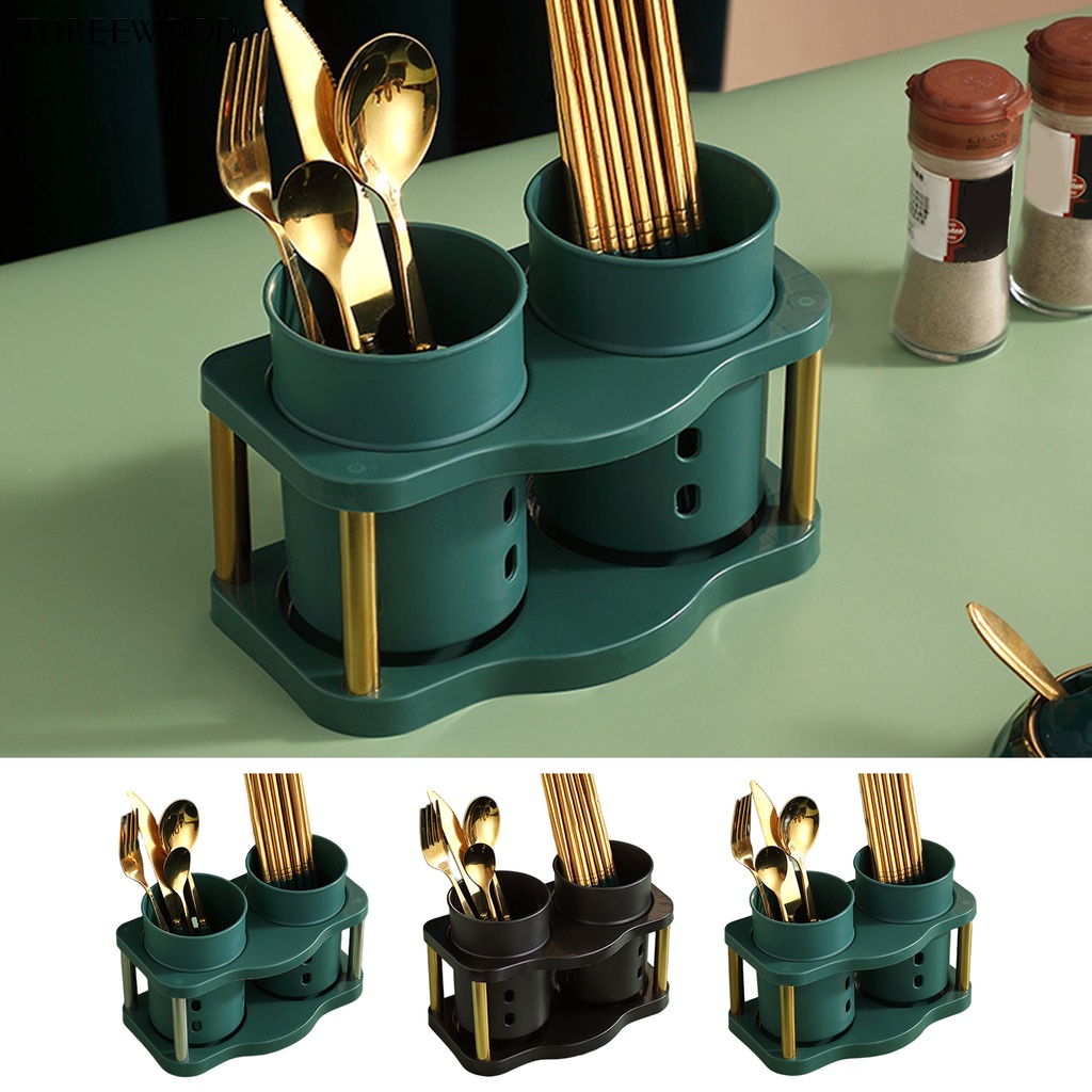THREE-Chopstick Holder with Drainage Holes 2 Grids Large Caliber ...