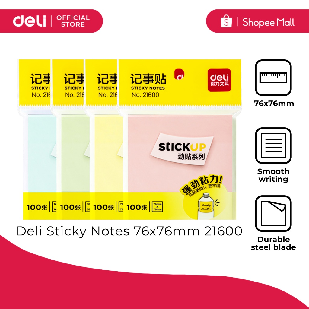 Deli 21600 Sticky Notes 76x76mm | Shopee Philippines