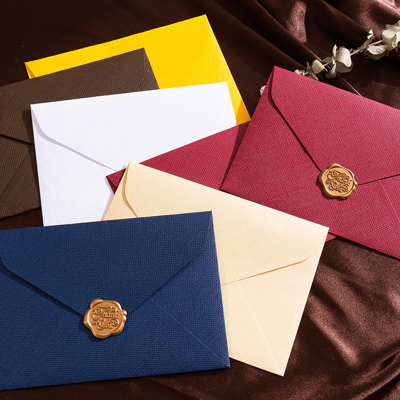 5PCS Western Style Vintage Linen Envelopes High-end Business Invitation ...