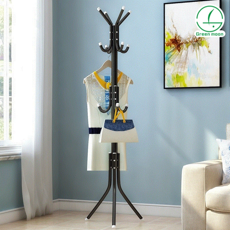 Green Moon Hanging Pole Rack Clothes Hanger 9 hooks Steel Coat Rack ...