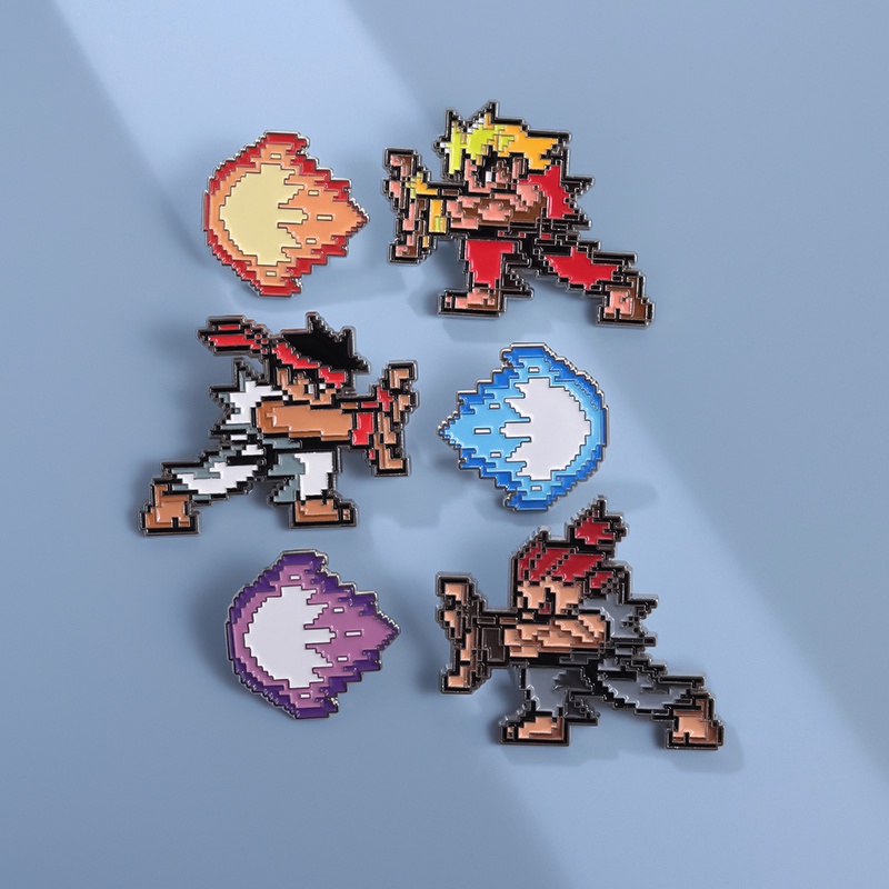 Cartoon Street Fighter Enamel Pins Fighting Arcade Game Brooch Anime ...