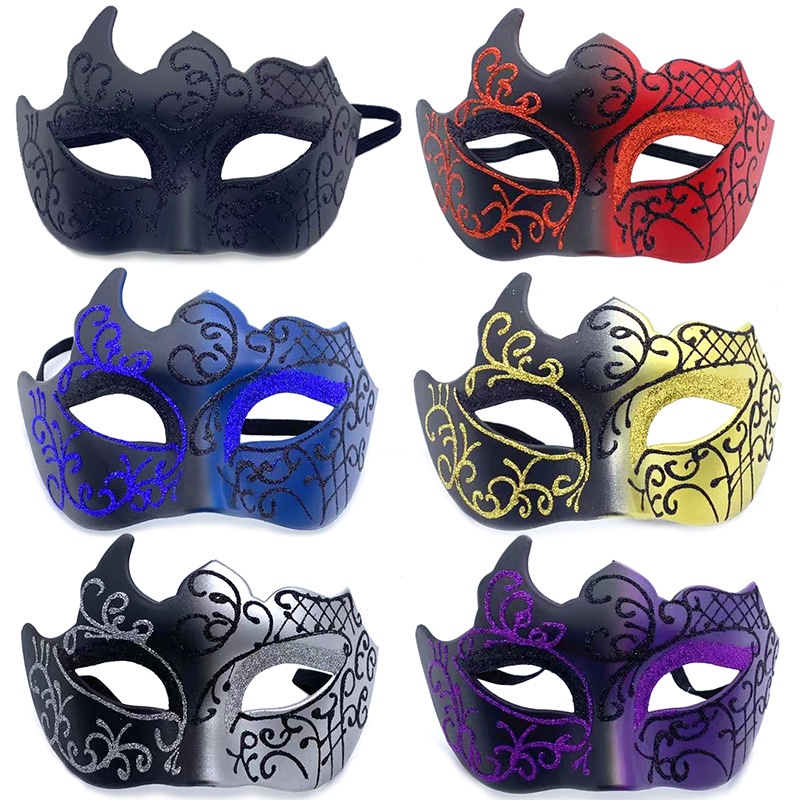 Party Masquerade Mask Men Acquaintance Party Painted Gold Powder Mask ...