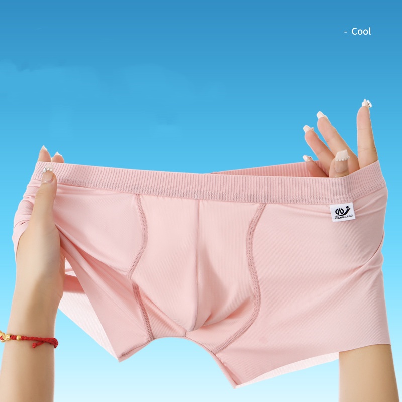 Men Underwear Boys Ice Silk Boxer Summer Thin Style Breathable Boxer ...
