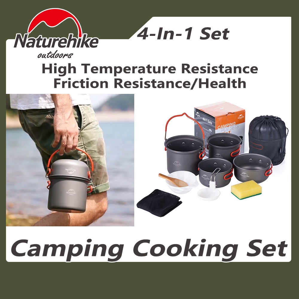 Naturehike Camping Cooking Set 4 In 1 Ultralight Outdoor Combination ...