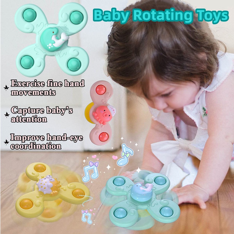 Cartoon Insect Rotating Rattle Baby Toys For 0-36 Months Finger Spinner ...