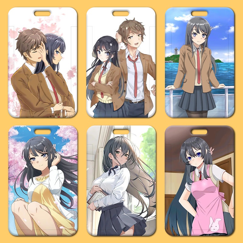 Anime Cartoon Sakurajima Mai DIY Student School Campus ID Card Hard ...