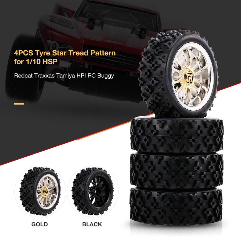 4PCS 65mm 1/10 On Road Tires & Wheels Rims 12mm Hex Hub for Redcat HPI ...