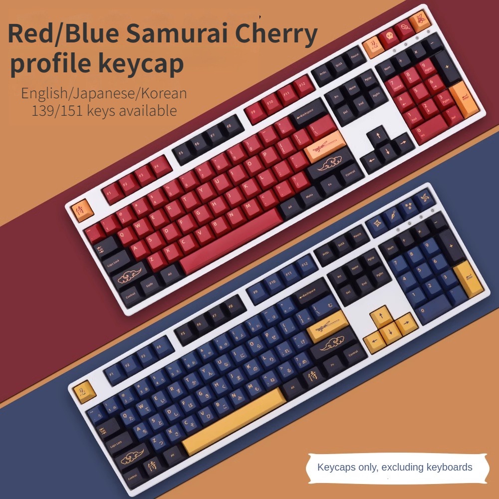 Blue Samurai, Red Samurai PBT Keycap, Cherry profile adapted to MX ...