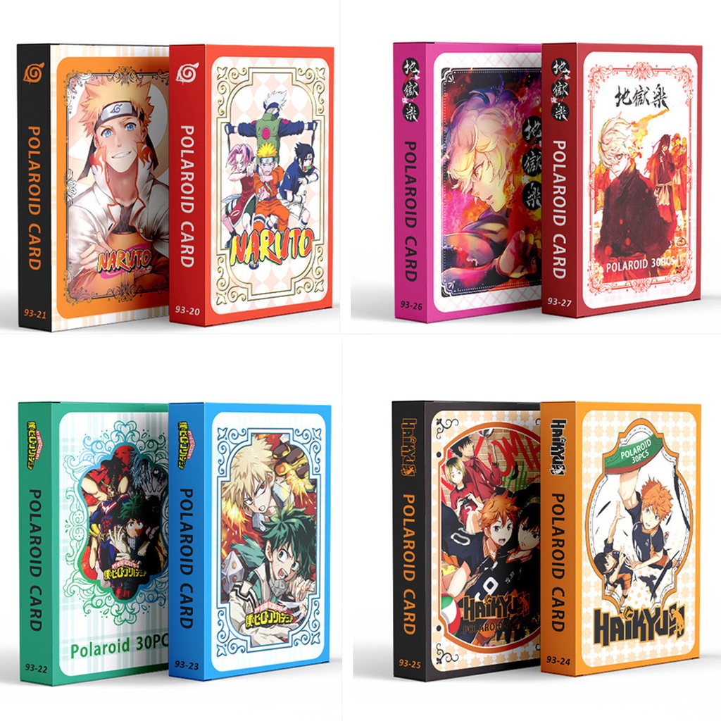 30pcs/box NARUTO My Hero Academia BLUE LOCK Polariod Photocards Jigoku ...