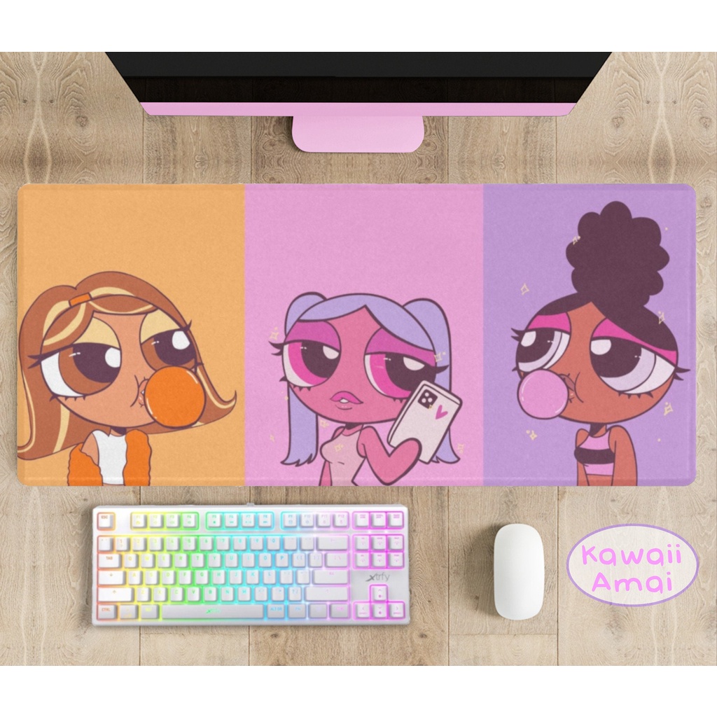 Pastel Kawaii Desk Mat Cute Girl Gamer Mousepad Pink Gaming Large Desk Mat Cute Desk Accessory