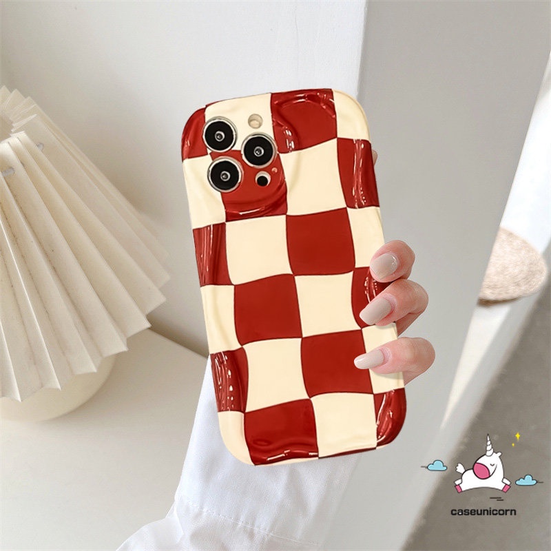 Cute Rabbit Red Checkerboard Phone Case Compatible for IPhone 13 11 XR ...