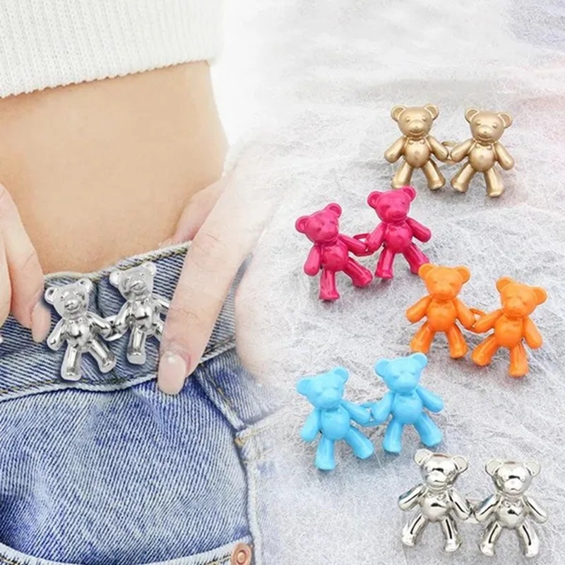 Bear Shaped Adjustable Jean Button Waist Buckle Snap Pants Buckle ...