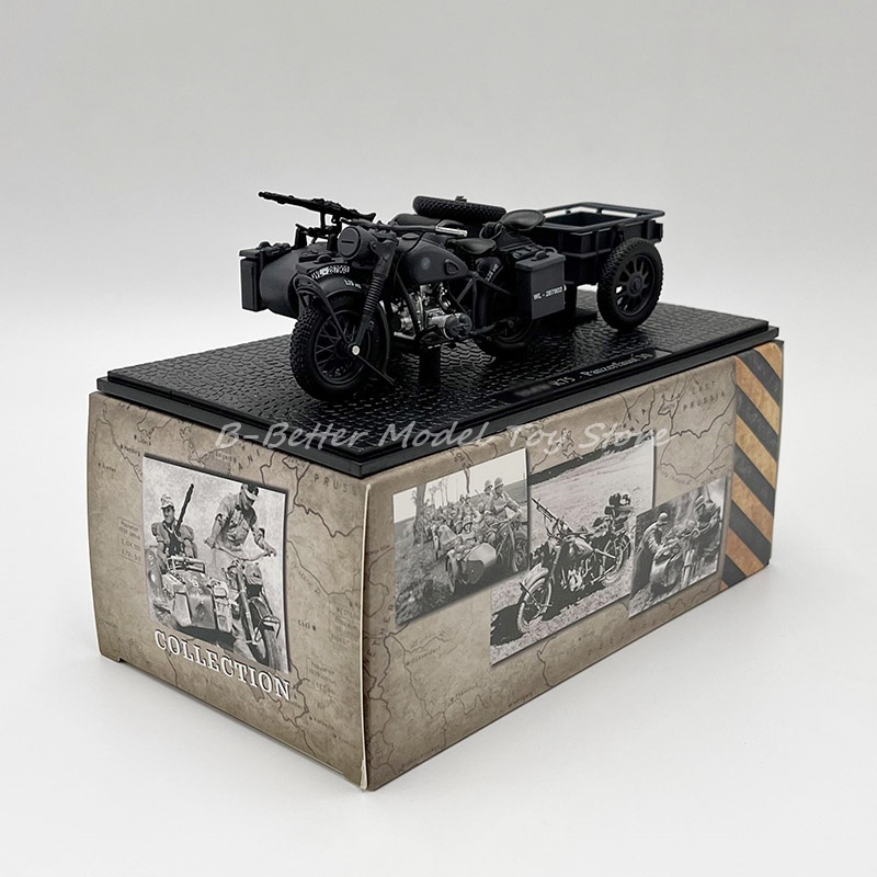 1:24 Diecast Military Model Collectible Toy R75 Panzerfaust 30 Sidecar ...