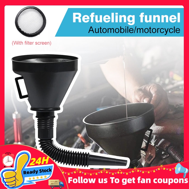 2 In 1 Oiler Filter Funnel Car Motorcycle Refueling Telescopic Gasoline ...