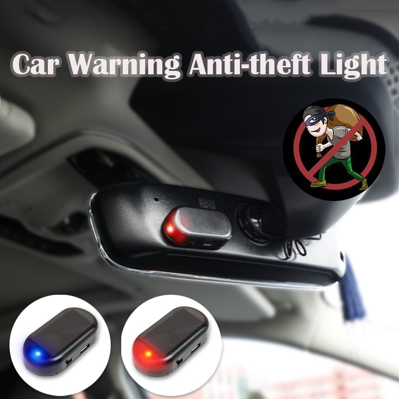Car Security Warning Light Solar Power Simulated Dummy Alarm Wireless ...