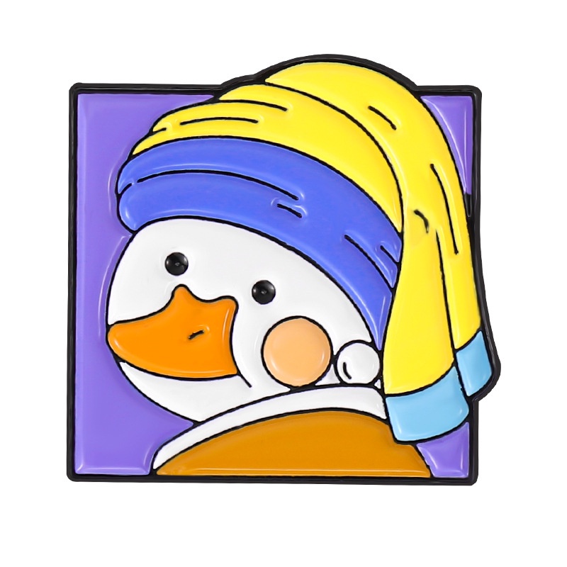 Cute Duck Enamel Pin Animal Brooches Funny Little Yellow Duck Brooch ...
