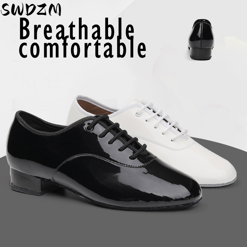 （Ready Stock）Men's Modern Dance Shoes Low Heels PU Tango/Ballroom/Latin ...