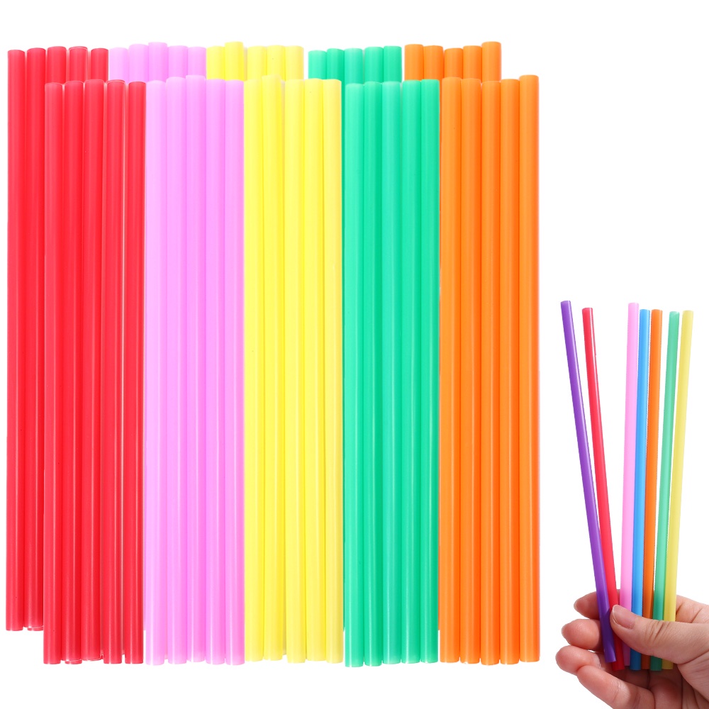 100Pcs Package Long Straight Tube Milktea Sand ice Straw / Flexible ...