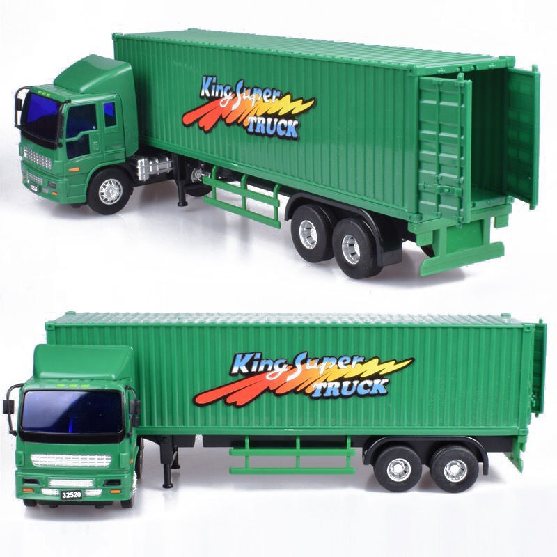Big Size 42CM Large Container Truck Tractor Trailer Kids Model Toy Car ...