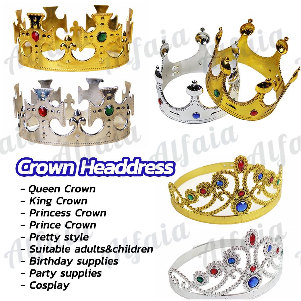 Alfaia Crown Headdress Princess Crown King Crown Cosplay Prince Queen ...