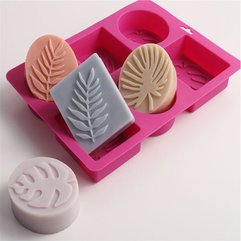 6 Cavities Palm Olive Leaves Craft Art Silicone Soap Mold, Palm Olive ...