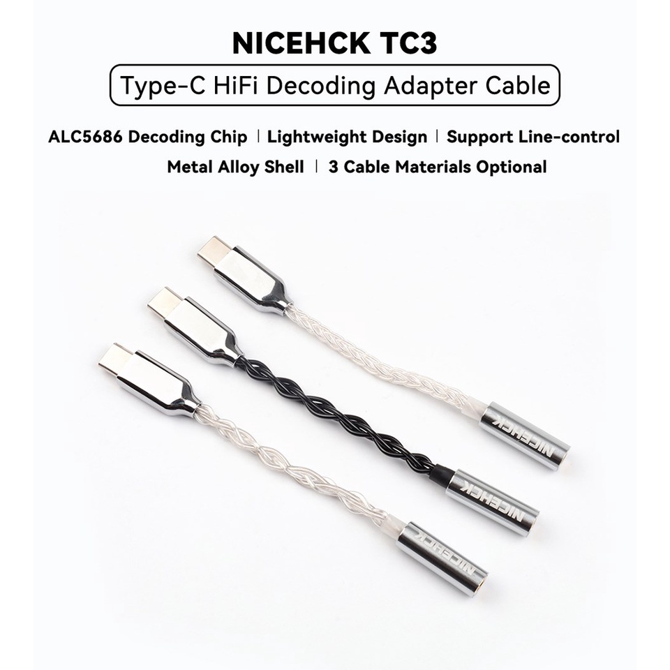 NiceHCK TC3 DAC Amplifier ALC5686 Chip Metal Alloy Shell Type-C to 3 ...