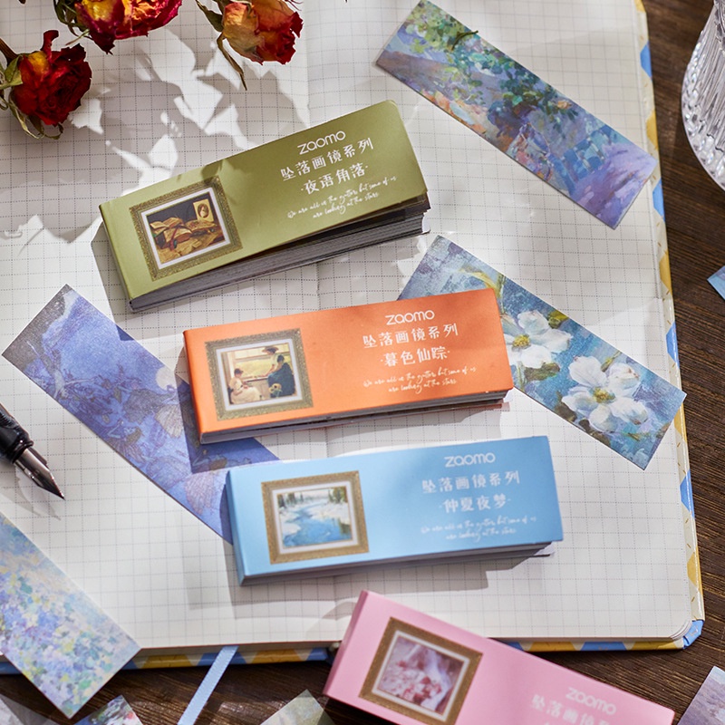 Journamm 50pcs/pack Painting Style Scenery Stickers Book DIY ...