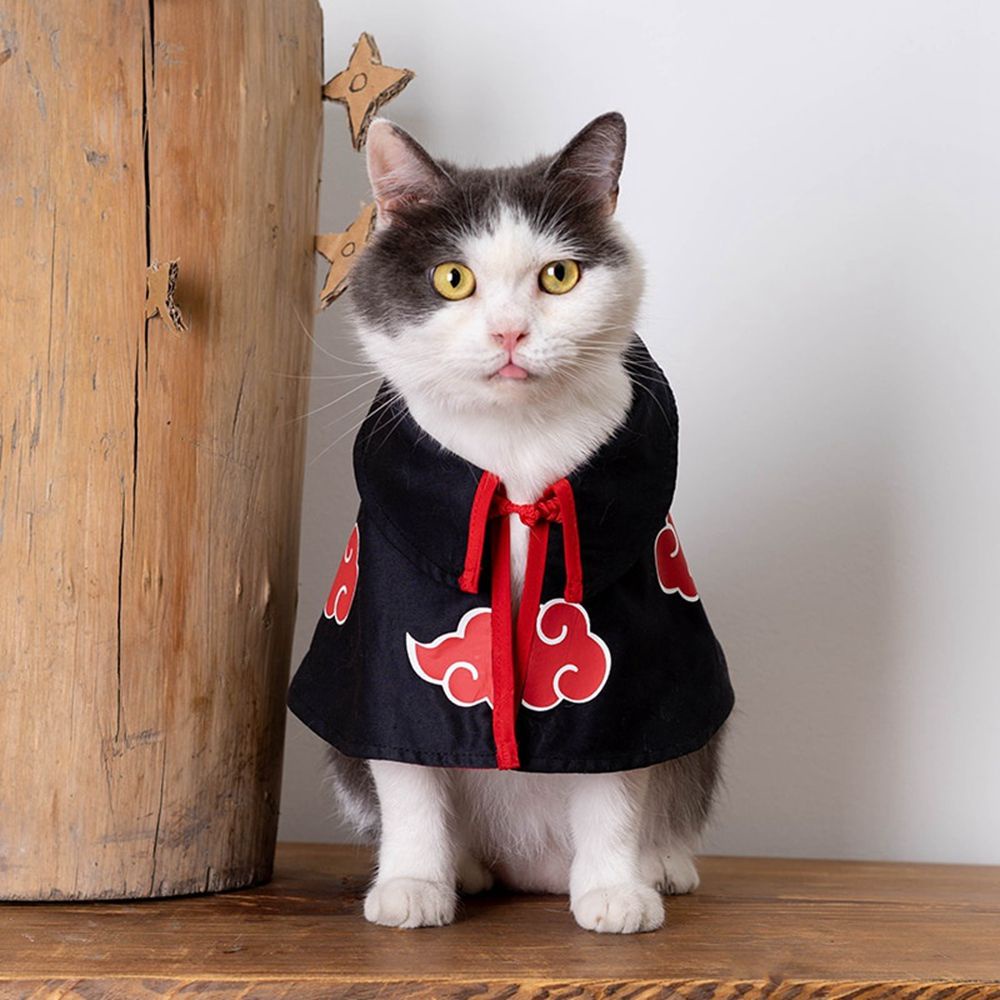 Fire Shadow Ninja Pet Cloak Plush Akatsuki Cat Cloak Cute Dog Cosplay ...
