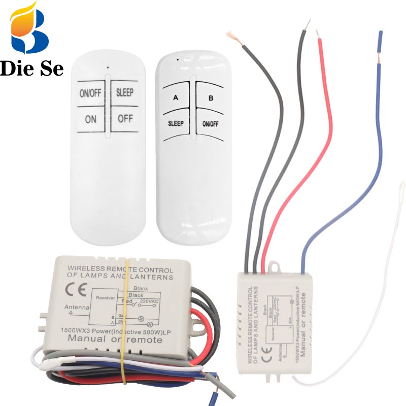 433MHz Rf Remote Control 220V 1/2 Channel Wireless Relay Receiver and ...