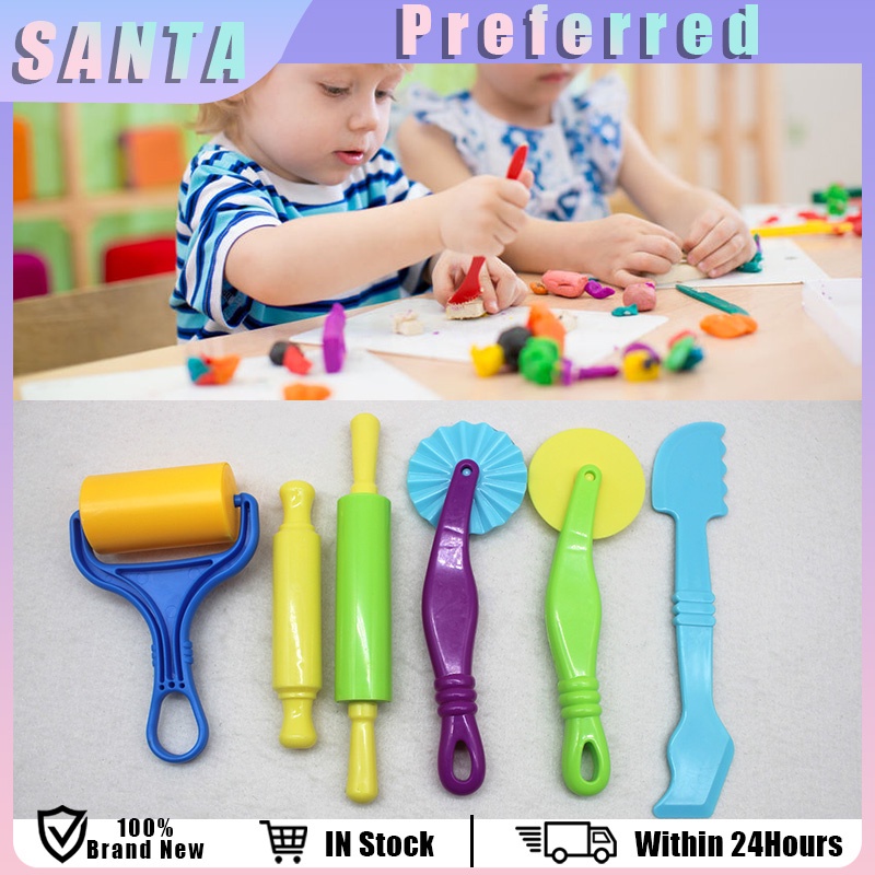 Colourful 6pcs/set PlayDough Tools Set Kit Clay Play Doh Molds Cutting ...