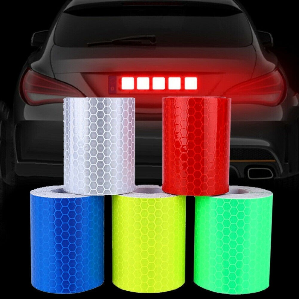 1 Pcs 100x5cm Car Warning Tape Strip Stickers Reflector Sticker ...