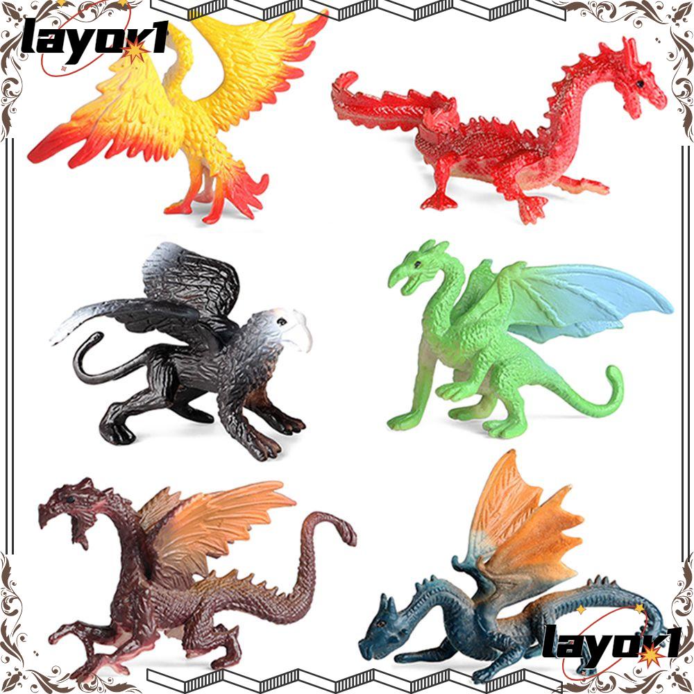 LAYOR1 6PCS Magic Dragon Model Toys Prank Props Micro Landscape Loong ...
