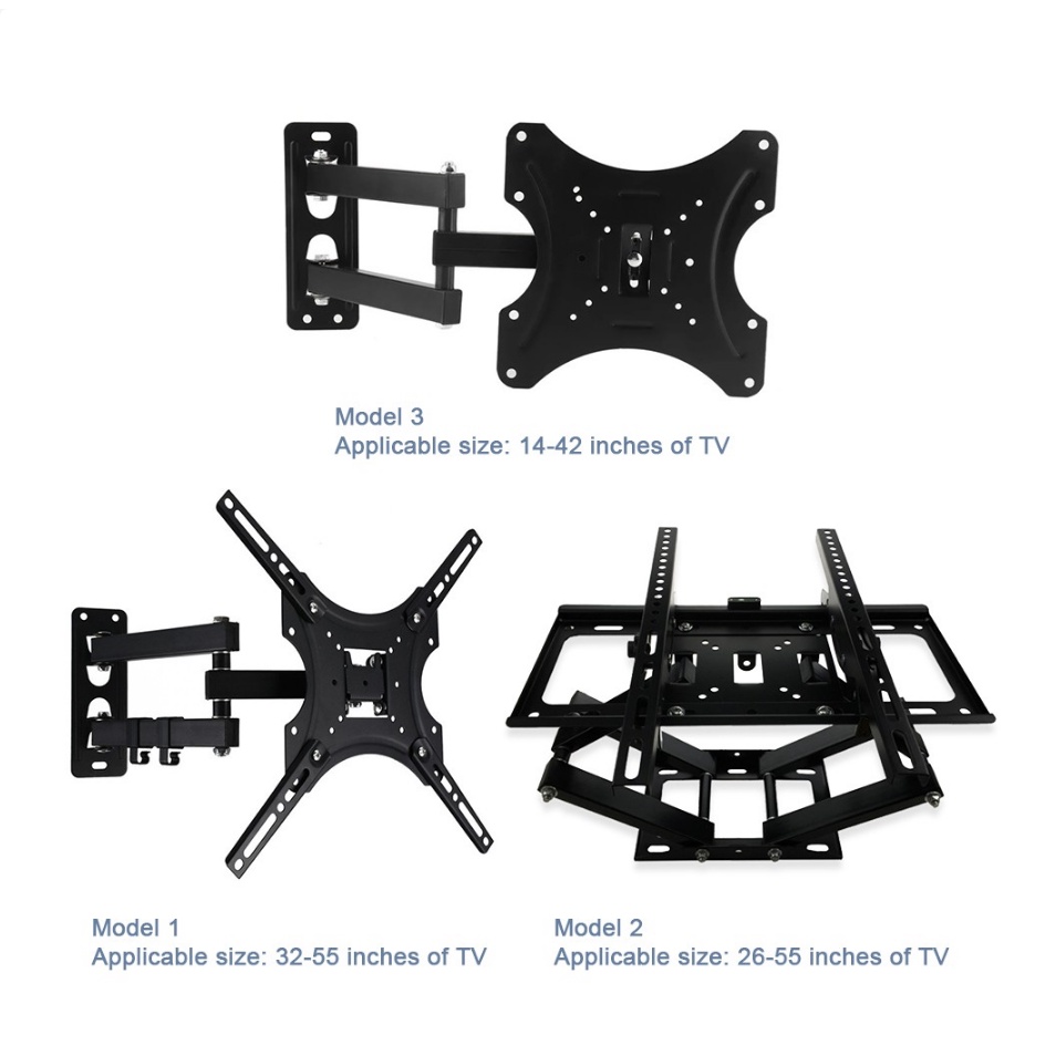 TV Rack Retractable TV Wall Mount Bracket Wall Stand Adjustable Mount ...