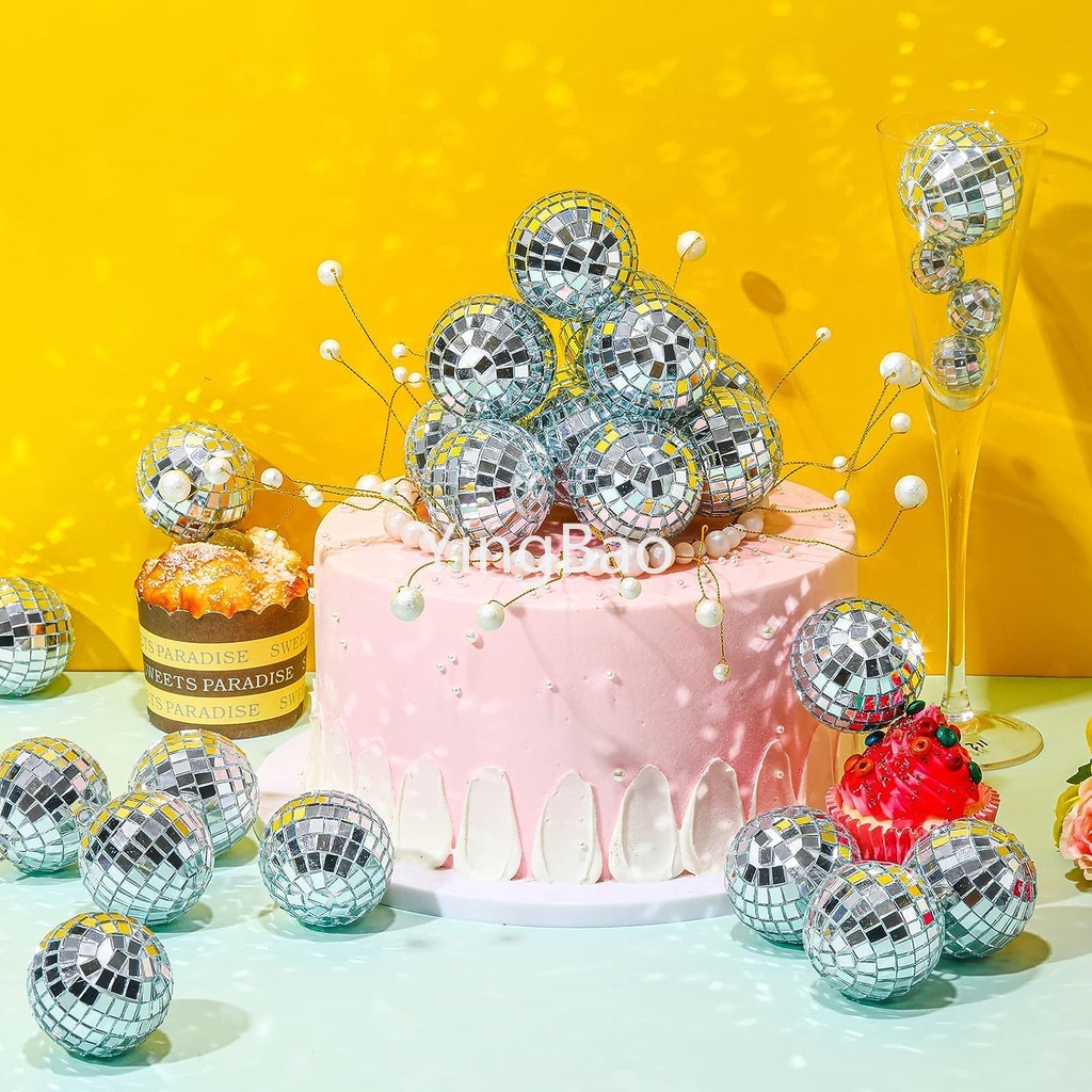 3-8cm Disco 4D Ball Cake Topper Disco 4D Balls for Cake, Disco 4D Ball ...