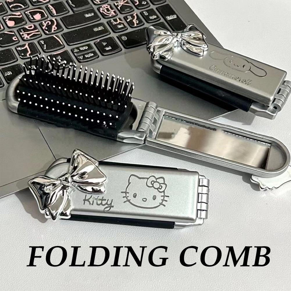 Cartoon Folding Comb With Mirror Kawaii Hello Kitty Kuromi Mymelody ...