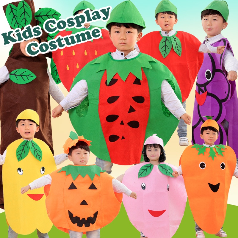 Children Fruit Vegetable Costumes Kids Fashion Show Clothes Halloween Christmas Cosplay Dress Up ...