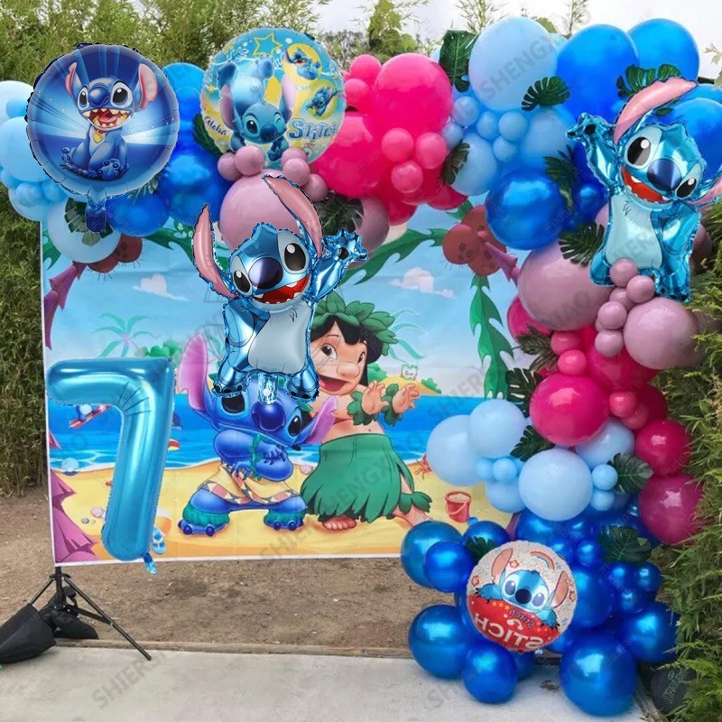 84pcs Stitch Theme Party Balloons Stitch Balloons with 32 Inch 1-9 ...