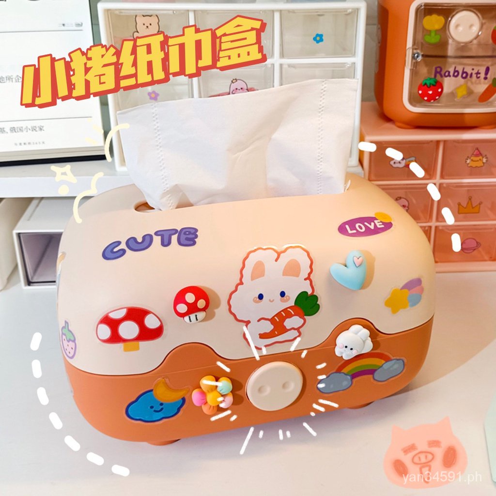 Household multi-functional pig tissue box tea table simple desktop ...