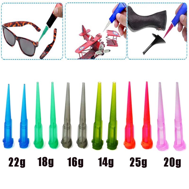100 pcs TT Tapered Tips assorted 14-25G Plastic Conical Smooth flow ...