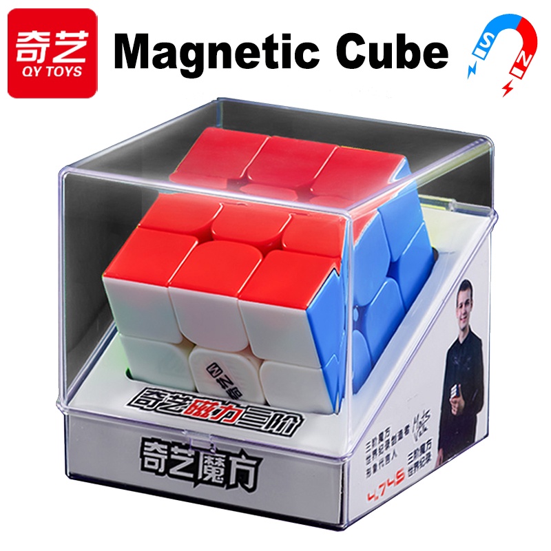 QiYi Magnetic Magic Cube 3x3x3 Professional 3x3 Magnet Speed Puzzle 3×3 ...