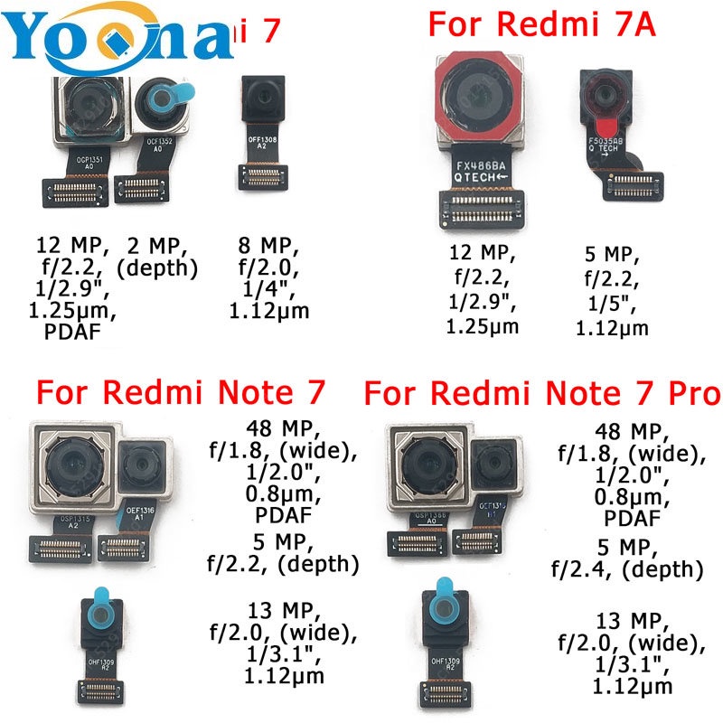 Front Rear Back Camera For Xiaomi Redmi 7 7A Note 7 Pro Main Facing ...
