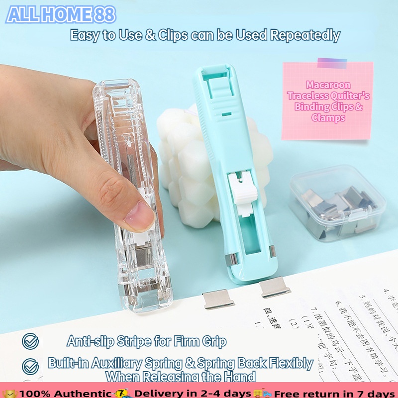 Clip Push Stapler Fixed Clips Stapler Binding Clip Reusable Portable ...