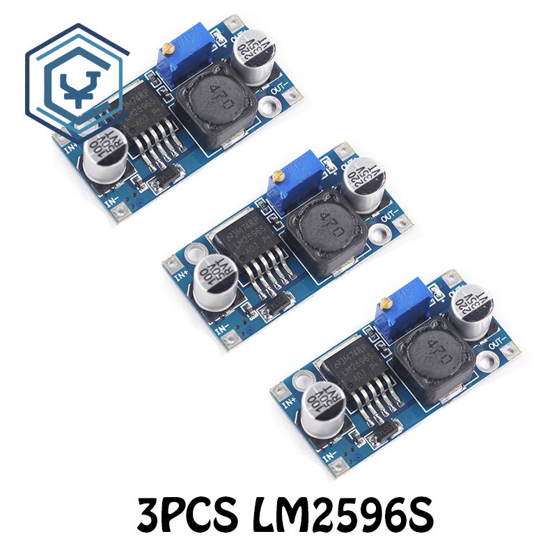 3pcs LM2596s DC-DC step-down power supply module 3A adjustable step-down module LM2596 voltage ...